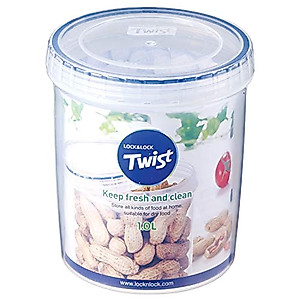 LocknLock Easy Essentials Twist Food Storage lids/Airtight containers, BPA Free, Tall-30.4oz Clear (Pack of 2)