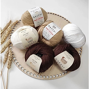 4 Pack (Skein) Gazzal Baby Cotton XL, 50% Soft Cotton 50% Premium Acrylic, Each 1.76 Oz (50g) / 114 Yrds (105m),DK- Worsted Baby Popular Yarn (4 Pack, Baby Blue - 3429) (GazzalBCXL)