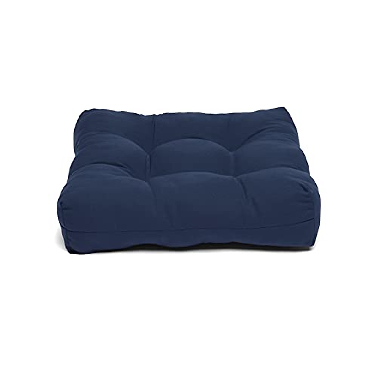 Amazon Basics Tufted Outdoor Patio Square Seat Cushion 19 x 19 x 5 Inches, Insignia Blue - Pack of 2
