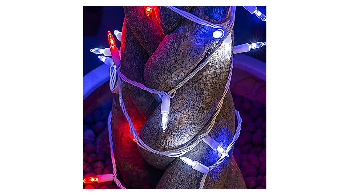 Dazzle Bright 200 LED Red White Blue String Lights for 4th of July