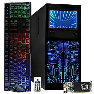 Gaming PC Desktop Intel core i7, TechMagnet Horizon+ with AMD RX-550 4GB DDR5, 16GB RAM, 240GB SSD + 2 TB HDD, HDMI, DVI, VGA, RGB Keyboard, Mouse, Windows 10 Professional (Renewed)