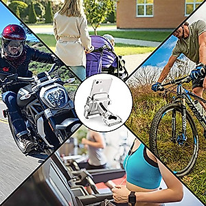 2022 vicelecus Motorcycle Phone Mount, Adjustable Anti Shake Metal Bike Phone Holder for iPhone 13 Plus Samsung Galaxy S21 S20 S10 GPS Silver