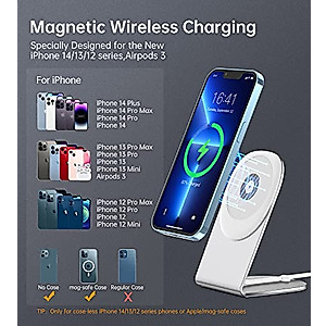 Magnetic Wireless Charger for Apple Series, Mag-Safe Charger Stand 15W Fast Wireless Charging Stand/Pad+5ft USB-C Cable for iPhone 14 13 12 Pro Max Mini, Airpods(with 20W USB-C PD Adapter)Mag Chargers
