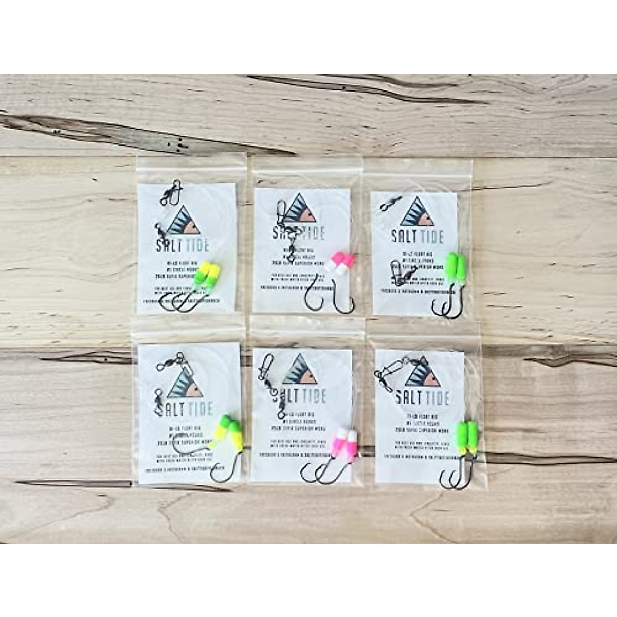 6 Pack 'Coquina Shells' Pompano Surf Fishing Rigs (25# Mono)