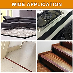 Floor Transition Strip Self Adhesive, Floor Cover Strips 2" Wide, Vinyl Floor Flat Divider Strip (3.28FT, Maple Wood Grain)