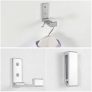 Teensery 2 Pcs Aluminium Alloy Folding Hooks Foldable Wall Mount Cloth Hangers Coat Rack Single Hooks for Home Kitchen Bathroom Bedroom (Silver)