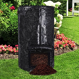 34 Gallon Compost Bin Bags-Outdoor Garden Compost Bin Bags Garden Yard Grow Bags (Black 1 Piece)