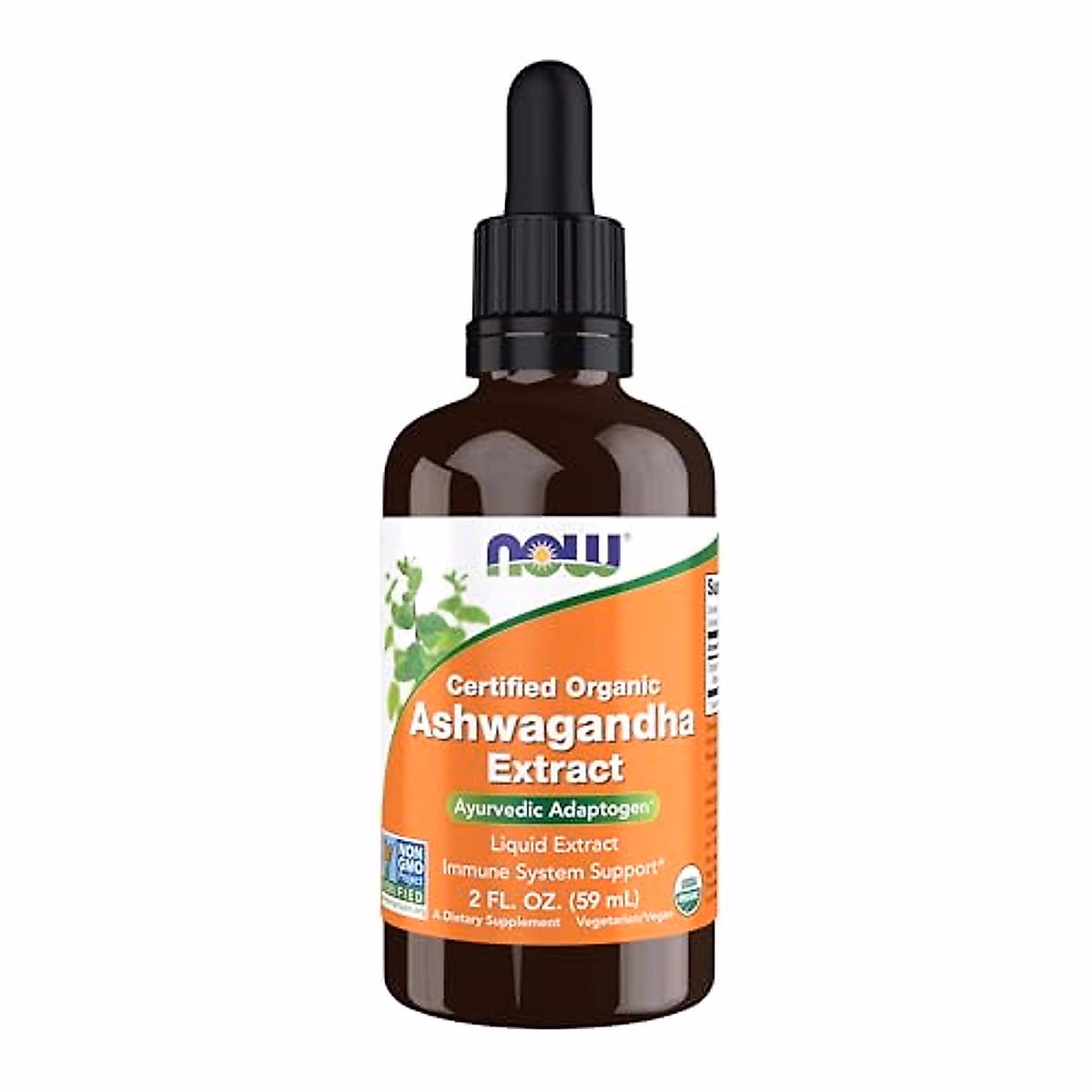 NOW Foods Supplements, Ashwagandha Liquid Extract, Organic, Immune System Support, 2 fluid ounces