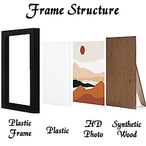 ijuerybai Black 8x8 Picture Frame Set of 3, High Transparent Frame for 8 By 8 Square Photo Collage Canvas Poster Size Wall Mount and Tabletop Horizontally Vertically (Black, 8 x 8 inches)