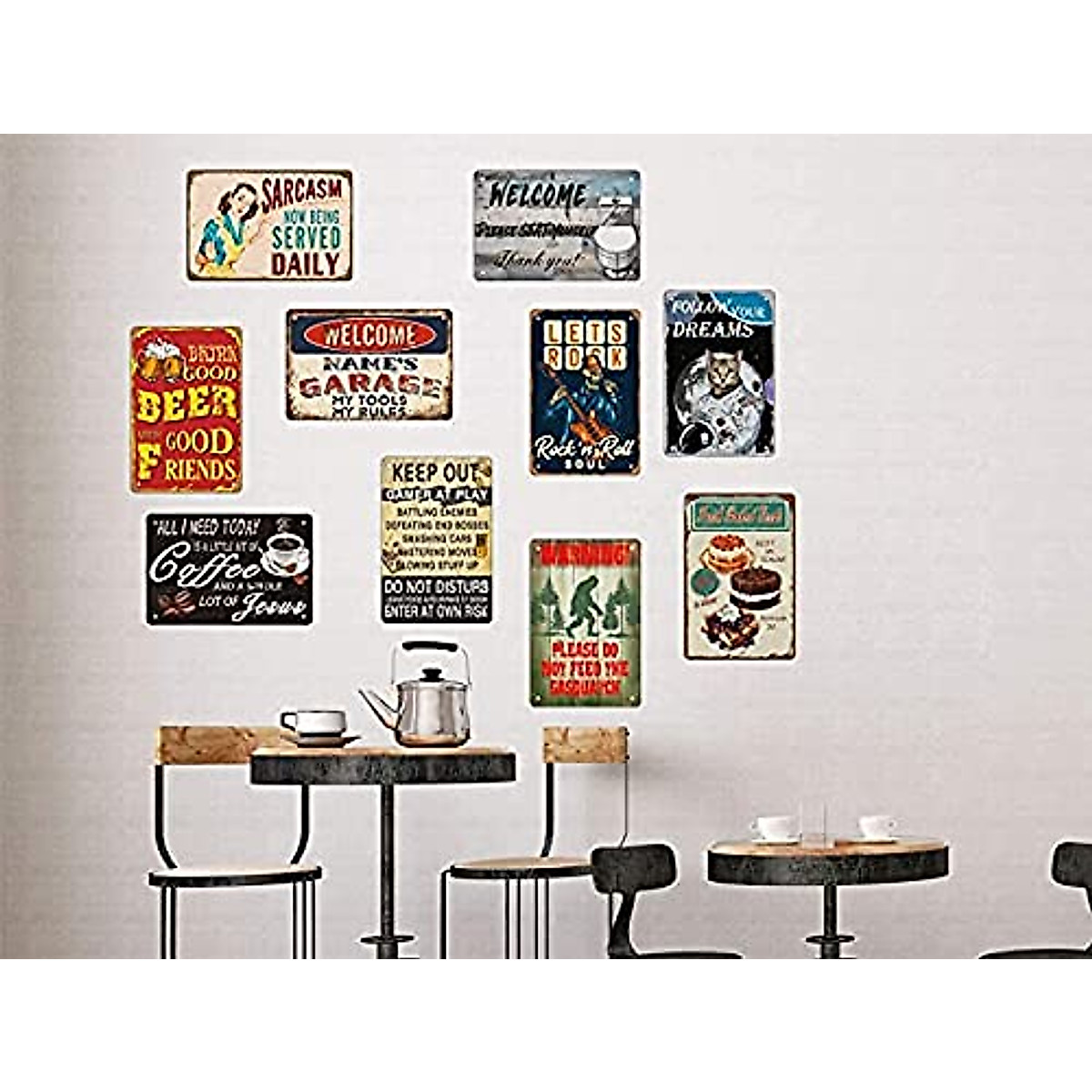 J.DXHYA Tin Poster Metal Sign Ohana Means Family Beige 7.8x11.8 Inch Wall Plaque Retro Vintage Signs