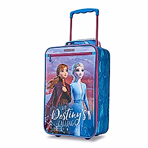 American Tourister Kids' Disney Softside Upright Luggage, Telescoping Handles, Frozen Destiny, Carry-On 18-Inch