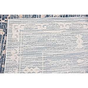 Unique Loom Paris Collection Area Rug - Birch (8' Square, Blue/ Beige)