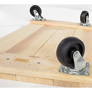 Vestil HDOS-1624-9-E Hardwood Dolly with Solid Deck Econ, 900 lb. Capacity, 16" x 24", Tan