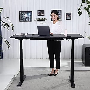 ApexDesk Elite K Series 60" x 27" Electric Height Adjustable Standing Desk with LED Memory Controller (60” x 27” Rectangular Top, Black)