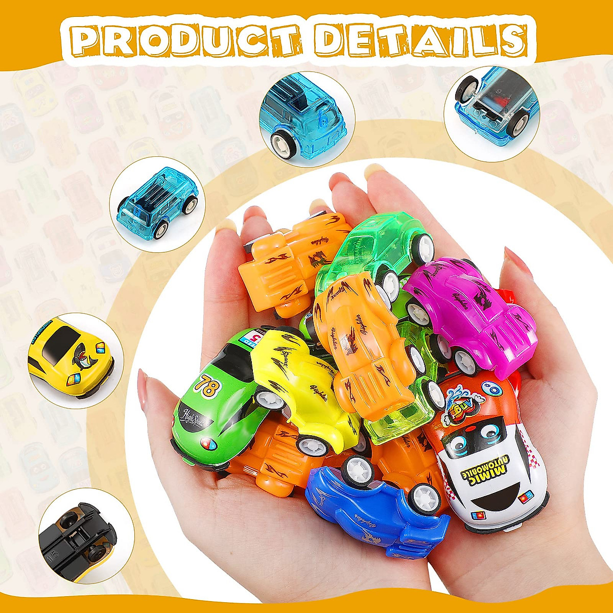 100 Pieces Cars Toy Bulk Car Party Favors Pull Back Cars Mini Cars Fun Car Pack Small Plastic Cars for Kids Birthday Party Cake Toppers Supplies (Multiple Style)