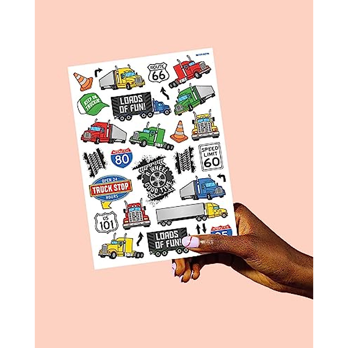 xo, Fetti Truck Car Party Temporary Tattoos - 48 Silver Foil Styles | Truck Birthday Party Supplies, Boys Pick Up Truck Party Favors, Car Temp Tats, Arts and Crafts