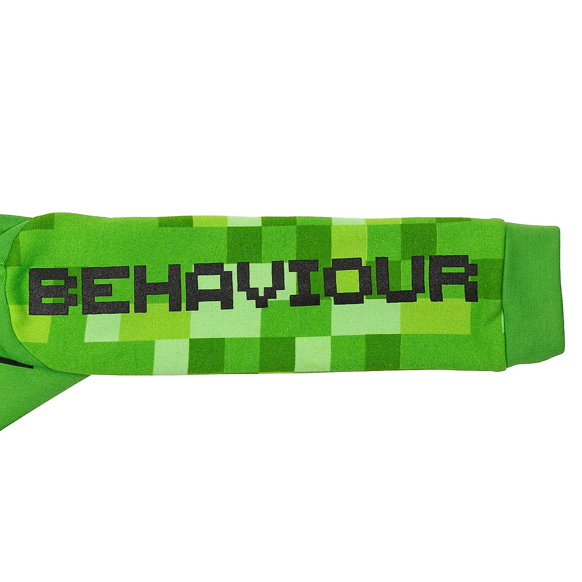 Minecraft Creeper Big Boys Fleece Raglan Hoodie & Pants Set Green/Black 10-12