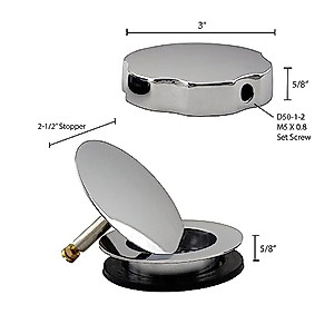 Westbrass European Style Trim for Cable Drive Bath Waste, Polished Chrome, D50TE-26