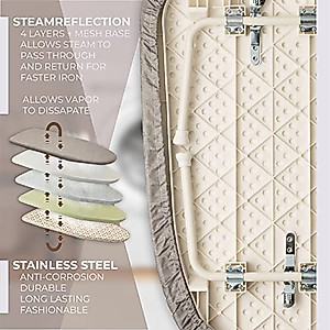 Bartnelli Tabletop Ironing Board Size 24x14 with Reinforced Steel Legs for Extra Stability, and Extra Layer Cover Padding for Smooth and Easy Ironing, Intelligent Locking System to Easily Fold Away