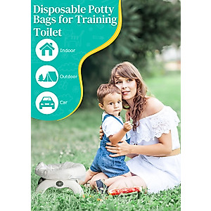 Newnice 60 Packs Disposable Potty Liners with 7oz / 200ml Absorbent Pads, Travel Potty Refill Bags Compatible with OXO Tot 2-in-1 Go Potty, Universal Potty Liners Fit Potty Chairs for Kids,Toddlers