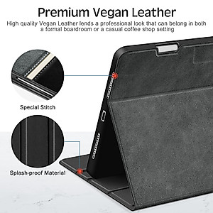 KingBlanc Case for iPad Air 11-inch Case (2024, M2, 6th Generation), iPad Air 5th/4th Gen Case (2022/2020, 10.9") with Pencil Holder, Vegan Leather Stand Cover, Auto Sleep Wake (Yellow)