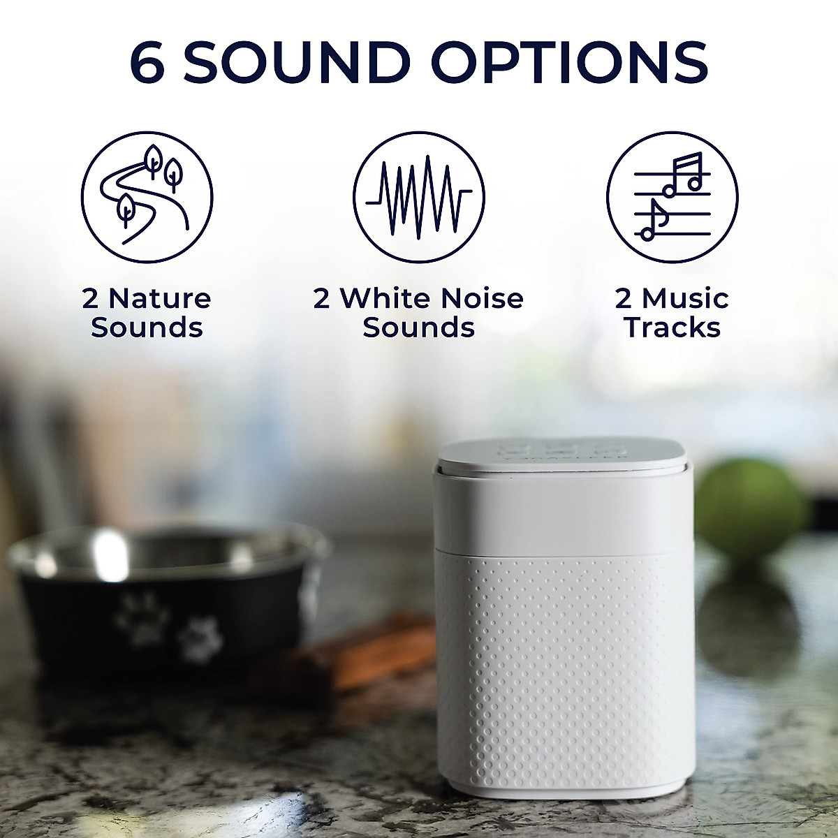 Yogasleep Pawzz White Noise Machine for Dogs, Home & All Pets. with Integrated Bark Sensor, 6 Automatic Relaxing Natural Sounds, Help Keep Pets Calm, Anti-Barking with Training, Noise Canceling