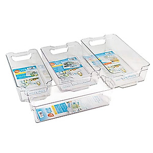 Dial Industries, Inc.Fridge, Kitchen Pantry Stackable Organizer Bins, Set of 4, Assorted Sizes