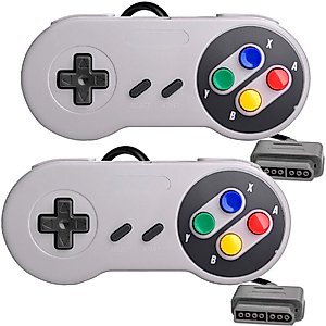 2 Packs Replacement Controller Gamepad for SNES, Game Controller Compatible with Original Super Nintendo Game Entertainment System
