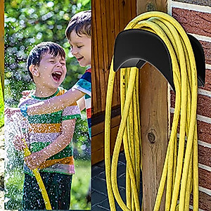 Gardzen Steel Wall-Mounted Heavy Duty Black Hose Bracket, Car Hose Holder, Carrier, Support for Garden Hose Hanger