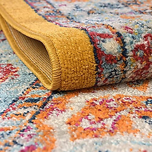 Unique Loom Parker Collection Area Rug - Merakli (4' 1" x 6' 1" Oval, Yellow/ Brown)