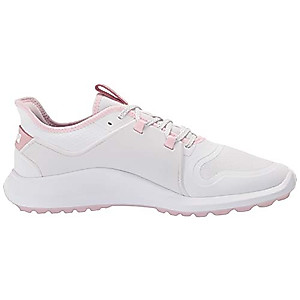 PUMA Women's Ignite Fasten8 Golf Shoe, White Silver-Pink Lady, 10