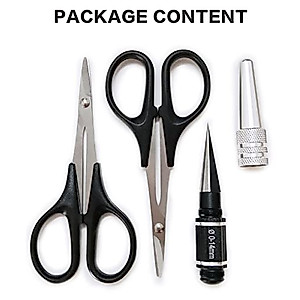 VICRAZZE RC Body Reamer Curved Scissors & Straight Scissors RC Car Body Shell Lexan Plastic Trimming Tools Set