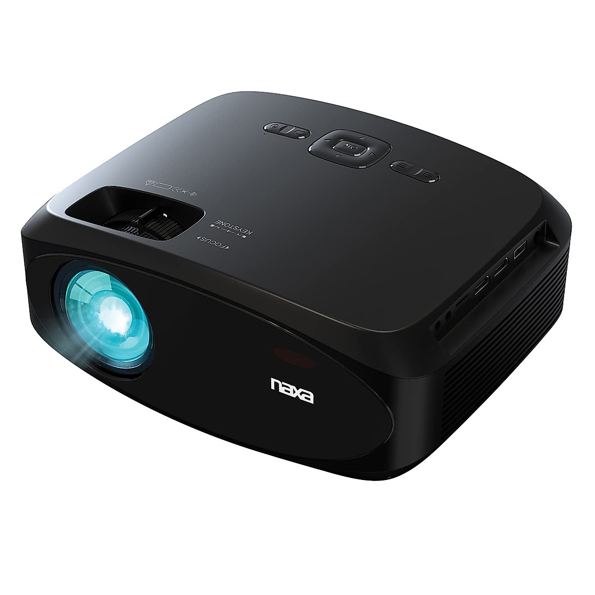 Naxa Electronics NVP-3003C 210″ Home Theater LCD Projector Combo with Remote and Case, HDMI x 2, USB 2.0, MicroSD Support, AV in, 3.5mm Headphone, Black (NVP-3003C)