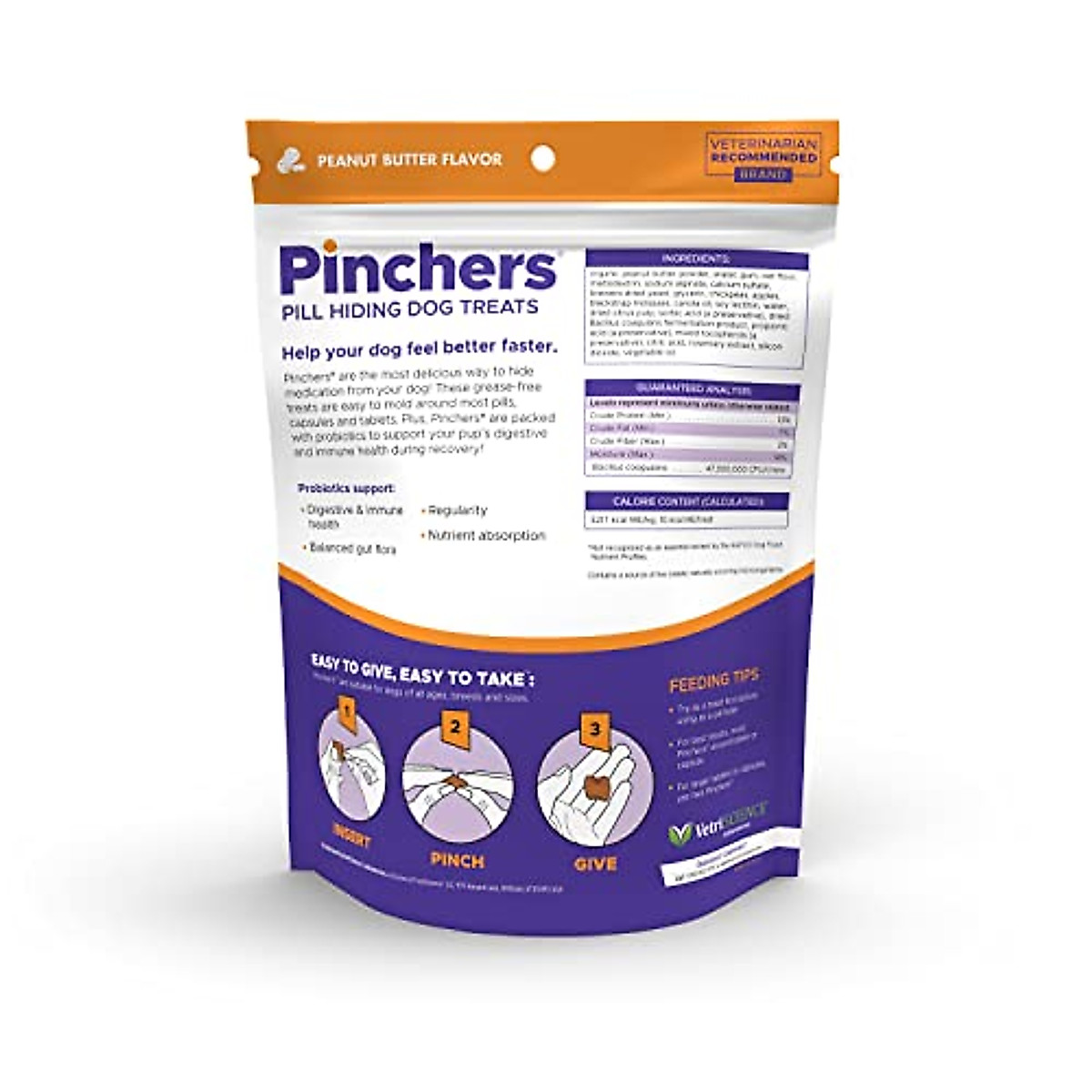 VETRISCIENCE Pinchers Pill Hiding Dog Treats with Probiotics - Wrap Pills, Capsules and Tablets - Makes Giving Medication Easy