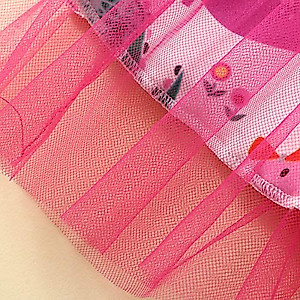 Girls Dress Skirt Toddler Kids Baby Girls Sleeveless Patchwork Dinosaur Party Tulle Princess Dress,for Kids Festival Birthday Gifts(Pink,3-4 Years)