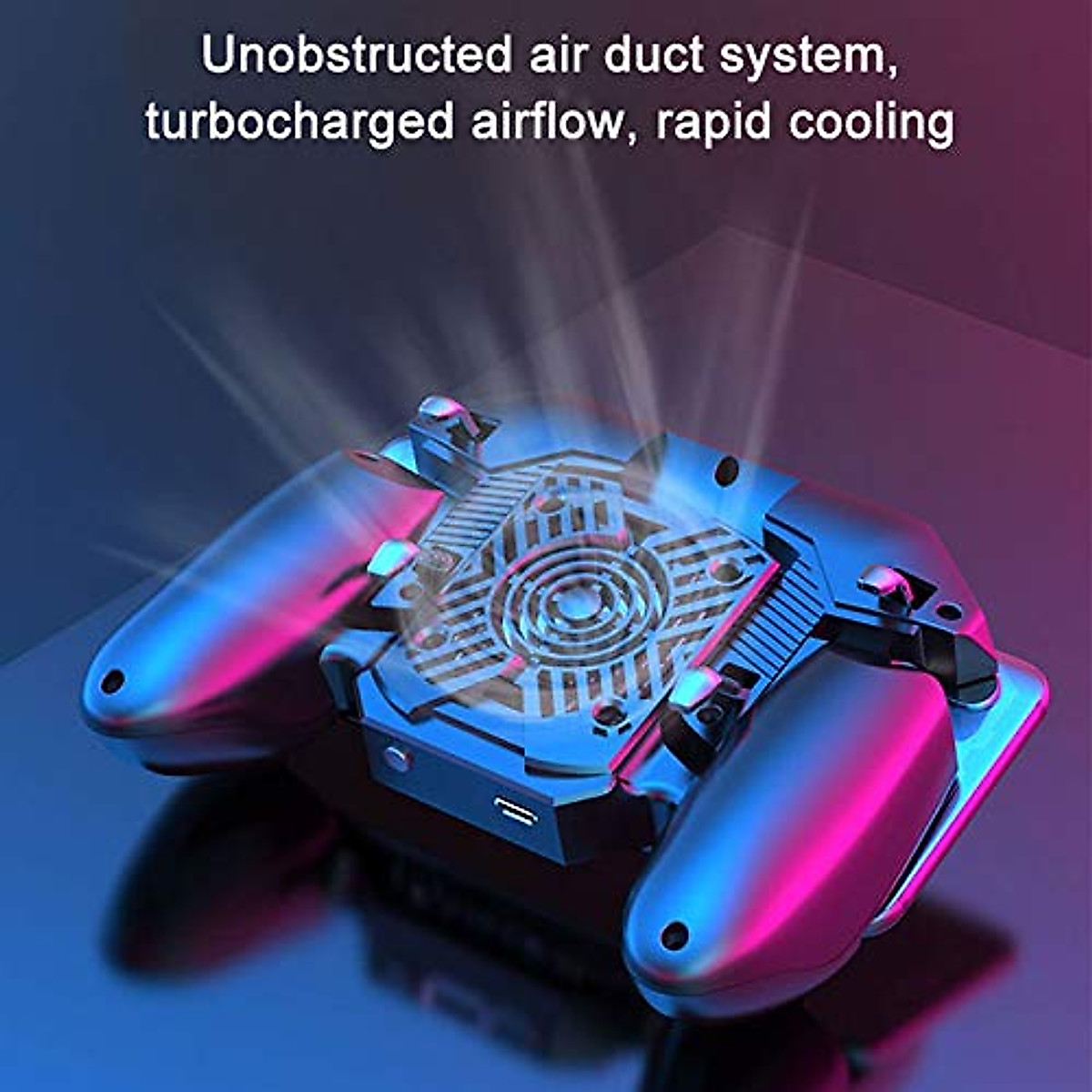 Sweden JYXDKD New PUBG Gamepad Grip With Portable Charger Cooling Fan for PUBG Mobile Controller Six Finger L1R1 Game Trigger Joystick