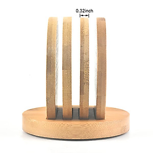 Funny Coasters for Drinks with Holder, Coasters for Coffee Table Set of 4 Coasters for Dining Table, German Shepherd Round Coasters 4" Housewarming Gifts for New House/Home - BZA055