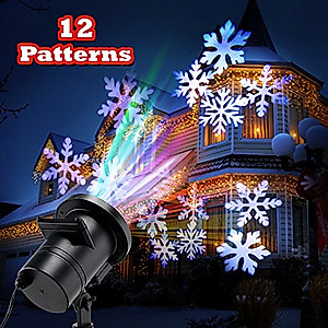 OCT17 Christmas LED Lights Projector Xmas Landscape Lamp Snowflakes Bright LED Indoor Outdoor Lighting for Halloween Christmas Holiday Party Birthday Garden Decoration