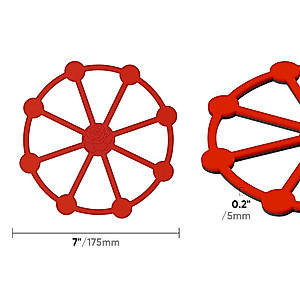2PCS Magnetic Trivets for Hot Pots and Pans, Non-Slip Silicone Mats, Heat Resistant Magnetic Pads for Hot Dishes/Pots/Pans, Black & Red Double Sided Silicone Kitchen Trivets for Table Countertop