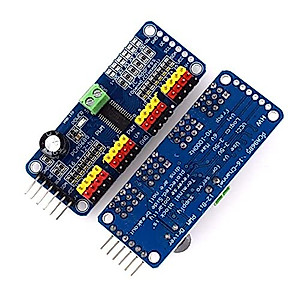 Davitu Electricity Generation - 1 PCS 16-channel PWM Steering Gear Drive Board, Controller, Robot IIC, Suitable for MG90S SG90 MG995, etc.