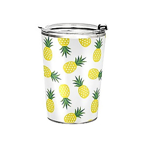 Jihqo Summer Pineapple Tumbler with Lid and Straw, Insulated Stainless Steel Tumbler Cup, Double Walled Travel Coffee Mug Thermal Vacuum Cups for Hot & Cold Drinks 12oz