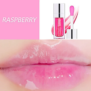 Sea-Maid Lip Oil, Hydrating Lip Gloss Tinted Lip Balm Transparent Lip Care, Big Brush Head Glitter Shine, Long Lasting Nourishing Non-sticky Fresh Texture