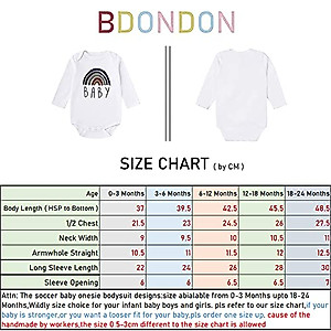 BDONDON Baby Unisex Organic Cotton Onesie Bodysuit Newborn Girl Boys Long-Sleeve Rompers Warm Baby Clothes (Rainbow B, 0-6 Months)