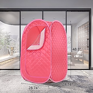 Portable Sauna Tent, Foldable One Person Full Body Spa for Detox Therapy Without Steamer - Pink