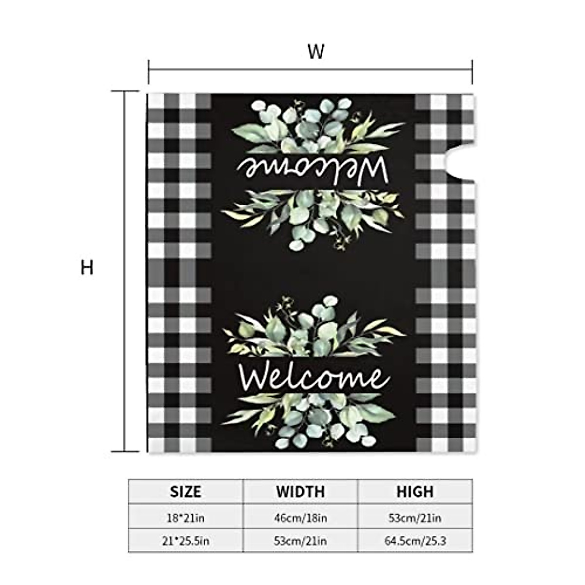 Spring Welcome Mailbox Covers Magnetic Standard Size 18" x 21", Buffalo Plaid Wreath Mailbox Covers Mail Wraps Cover Letter Post Box for Gardern Yard Outdoor Decor