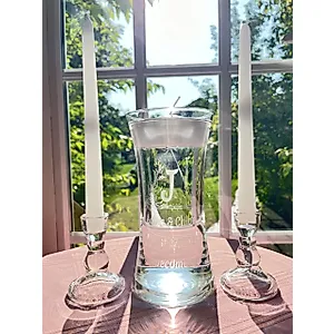 Personalized Floating Candle Unity Set, Perfect for Wedding, Anniversary, or Other Special Keepsake Event. Customize Design, Names, Date, and Saying. Design 3 Pictured