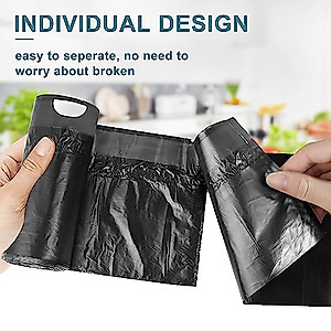 Small Trash Bags Drawstring, Extra Strong 4 Gallon Garbage Bags, Unscented Trash Bags fit Kitchen Bathroom Office Cat Litter, JUKFITA Trash Can Liners, Dark 60 Count