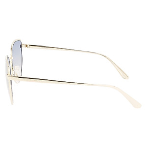 Calvin Klein Women's CK22113S Rectangular Sunglasses, Gold/Sky, One Size