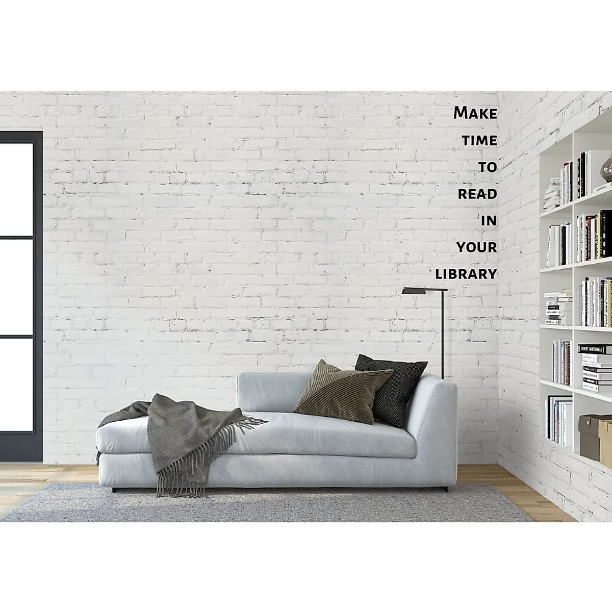 Brick Wallpaper Peel and Stick - White/Gray, 32.8 ft x 1.5 ft - 3D Faux Brick Wallpaper for Textured Wall, Removable Wallpaper for Indoor & Outdoor Use Waterproof- Ideal for Bedroom Accent Wall Décor