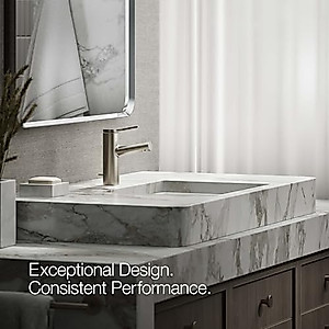 KOHLER 99491-4-BN Elate Single-Handle Bathroom Faucet with Pop-Up Drain Assembly, One Hole Bathroom Sink Faucet, 1.2 gpm, Vibrant Brushed Nickel